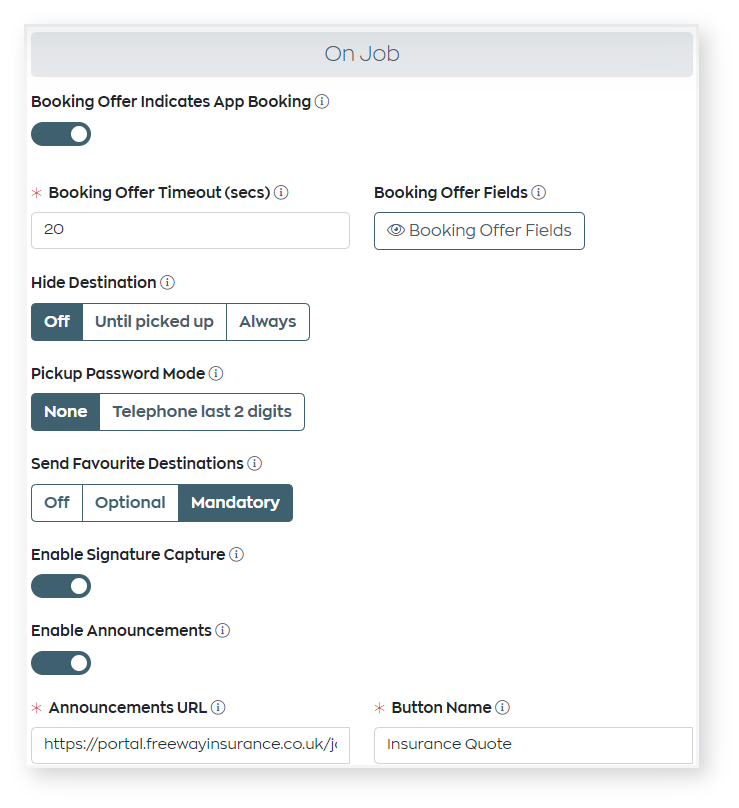 Overview Of Interface Screen 365 Management Autocab Help