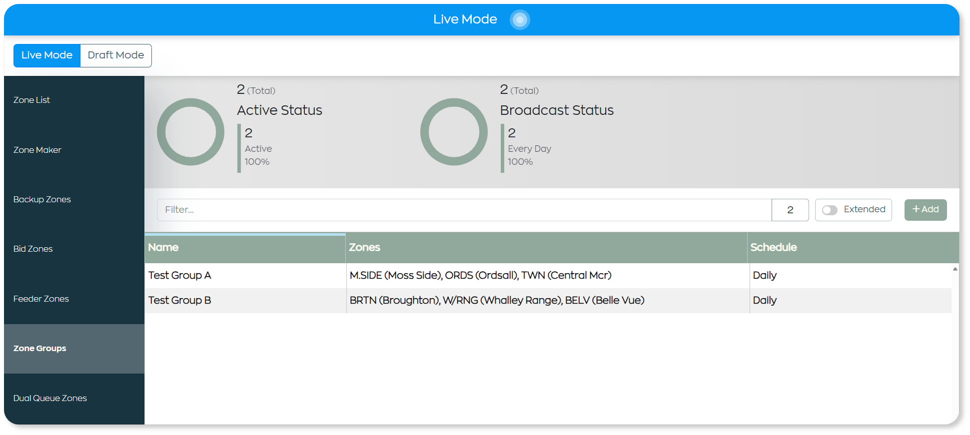 Zone Groups - 365 Management – Autocab Help