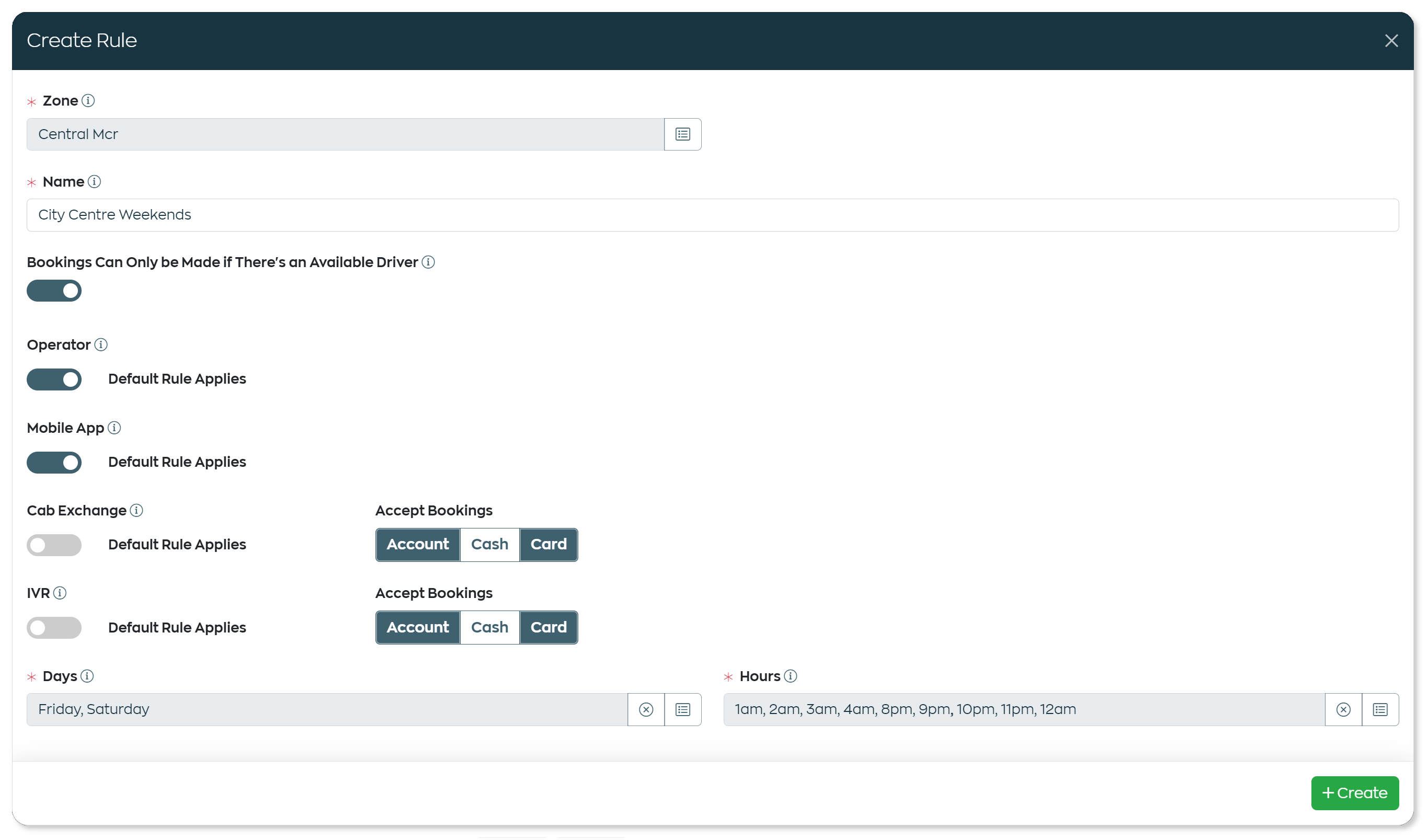 Configuring Booking Controls - 365 Management – Autocab Help
