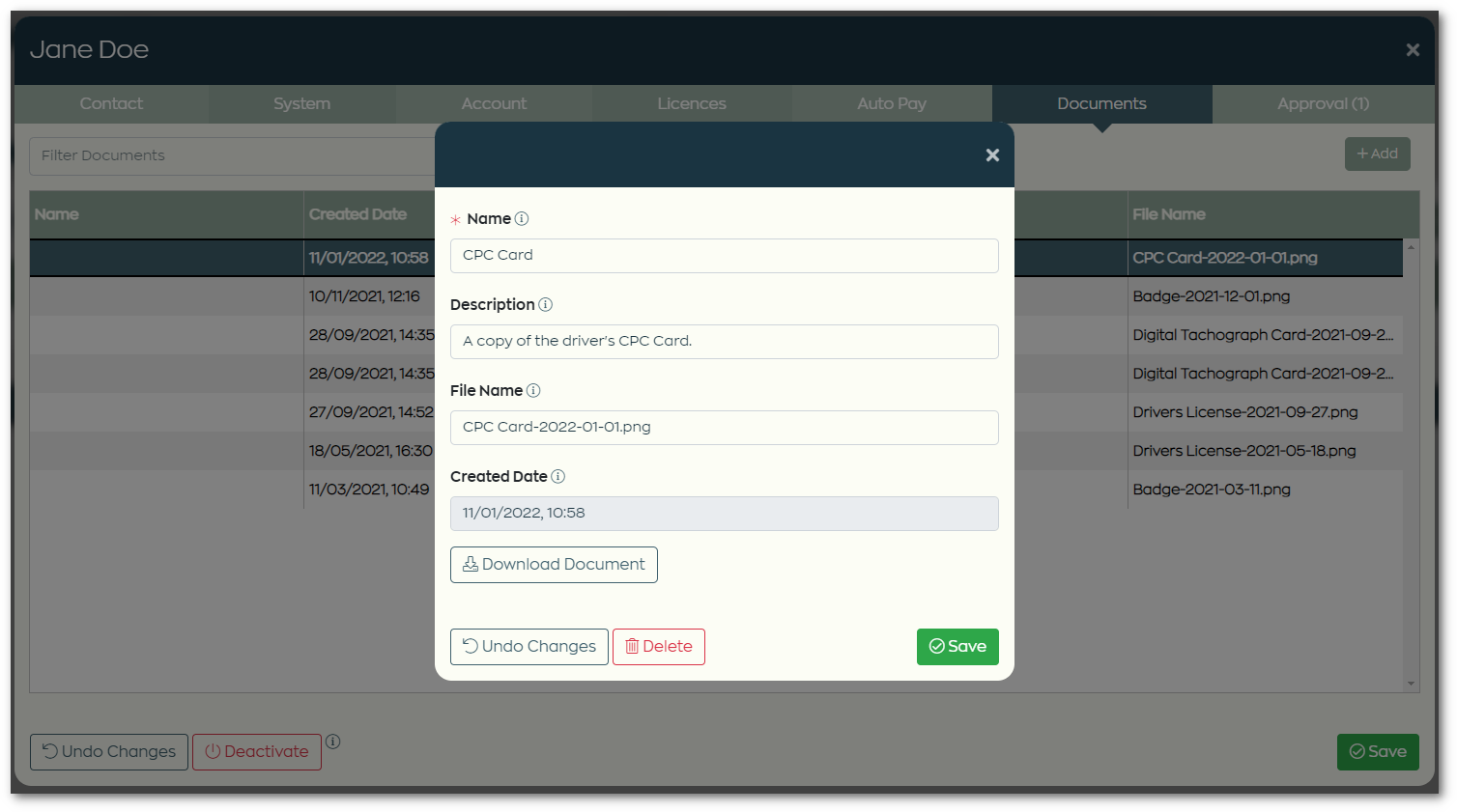 Overview of Drivers Screen - 365 Management – Autocab Help